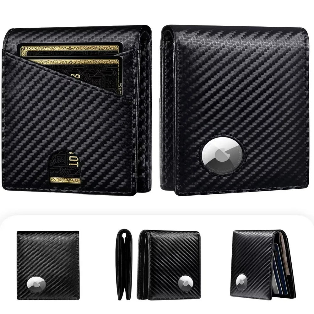 Luxury RFID AirTag Leather Wallet – Secure & Stylish for Men – Abbycart