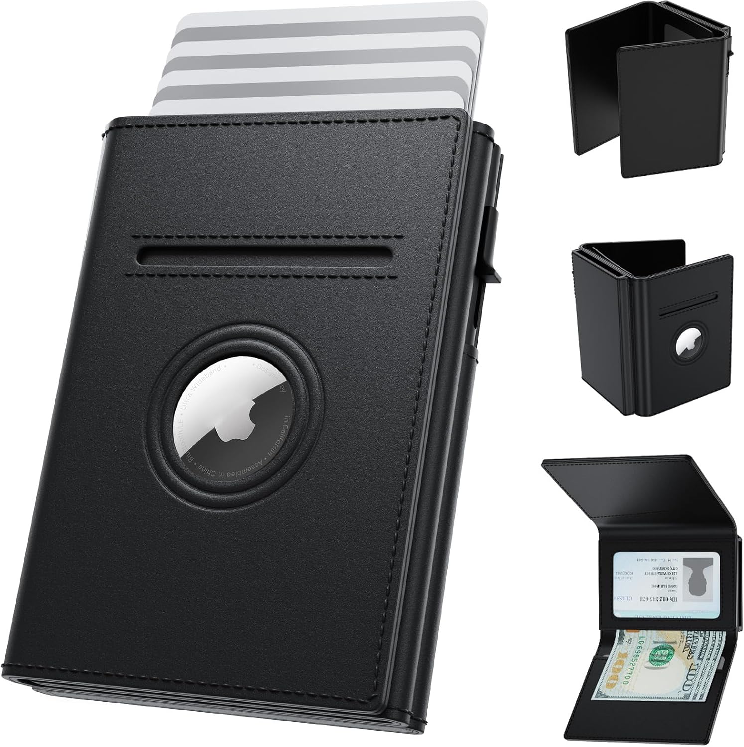 AirTag Wallet for Men – Slim Leather RFID Trifold Wallet - Abbycart