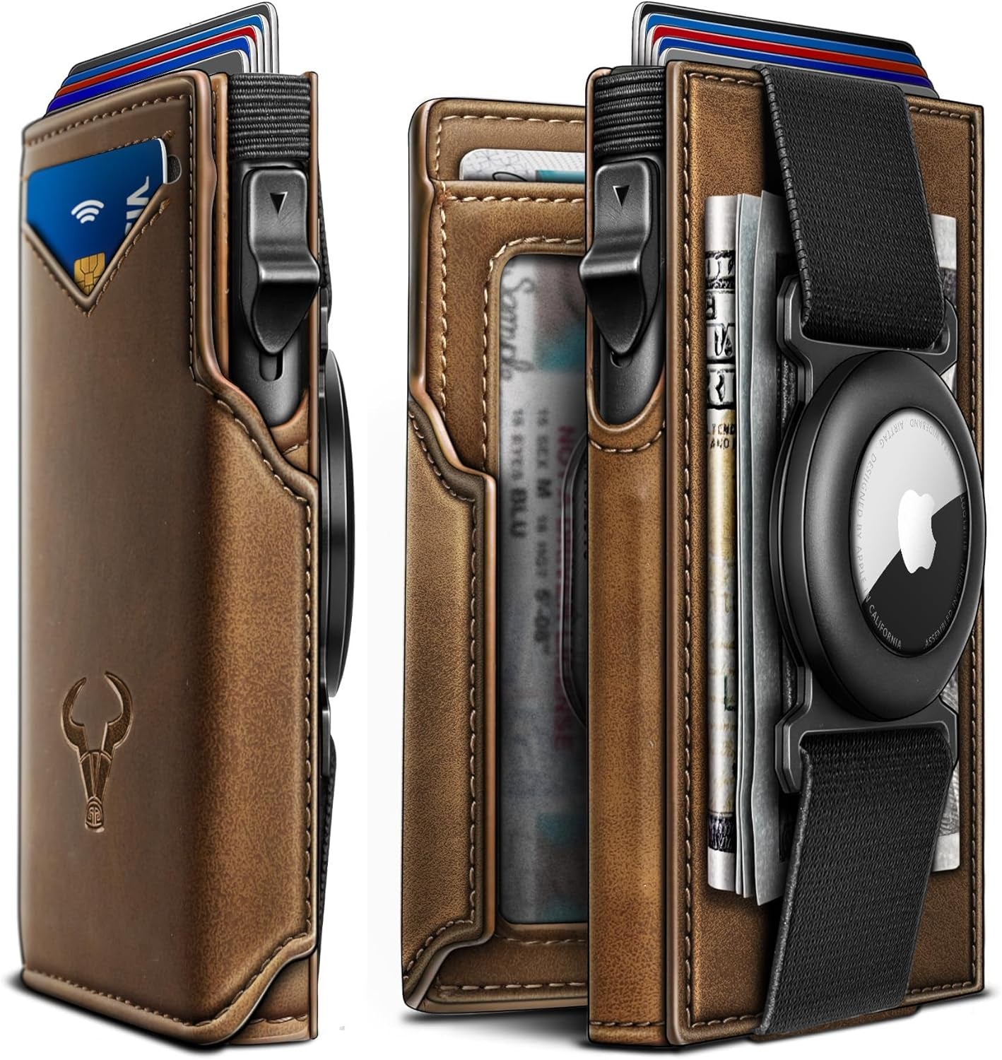 Slim RFID Airtag Wallet for Men – Minimalist Leather Front Pocket ...